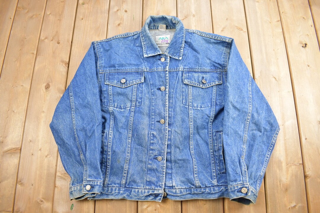 Vintage 1990s AKA Bay Denim Jean Jacket / Vintage Denim / Streetwear ...