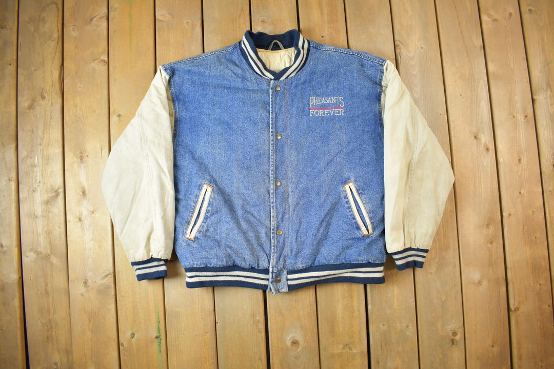 Vintage 1990s Pheasants Forever Embroidered Graphic Jean Letterman ...