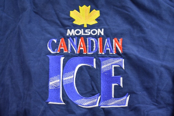 Vintage 1990s Molson Canadian Ice Leather Varsity Jac… - Gem
