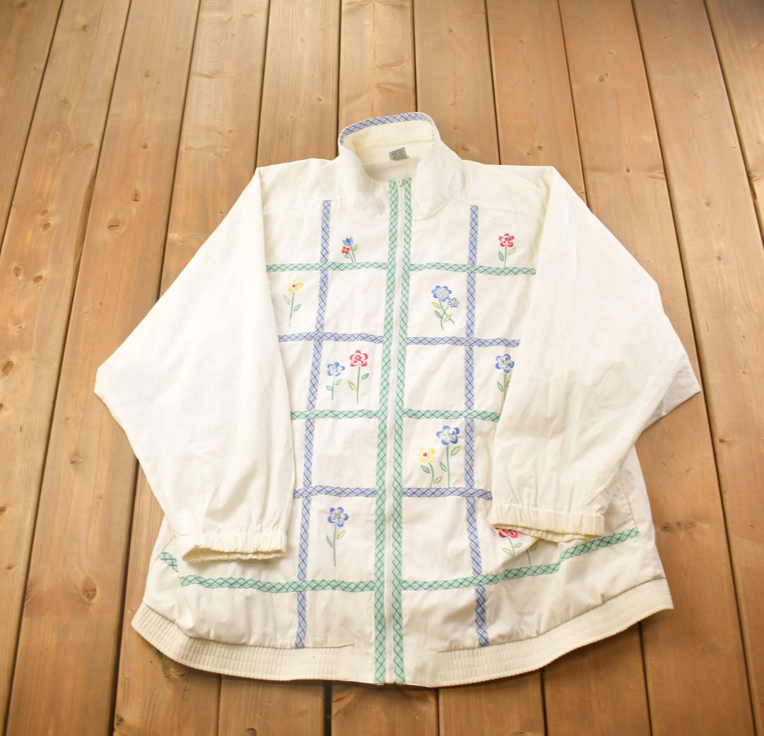 Vintage 1990s Koret Francisca Floral Zip-up Jacket / 90s Jacket ...
