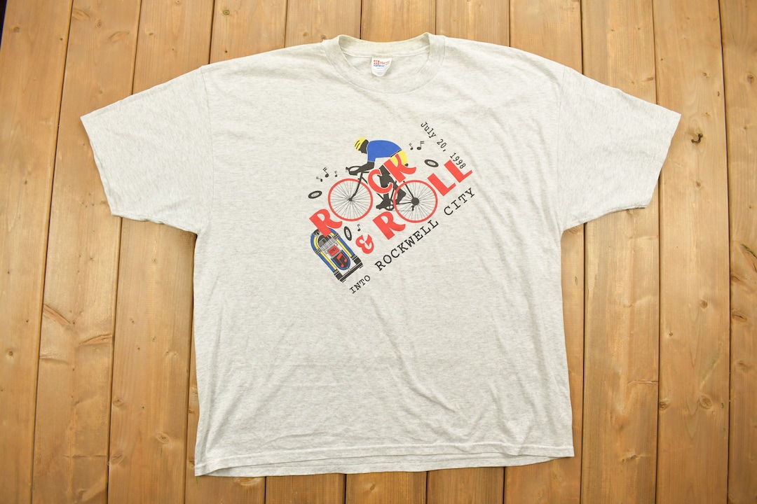 Vintage 1998 Rock & Roll Rockwell City Graphic T-shirt / Streetwear ...