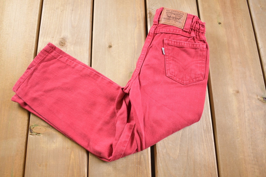Vintage 1990s Red Riveted Youth Levi Red Tab Jeans Size 20 X 18 ...