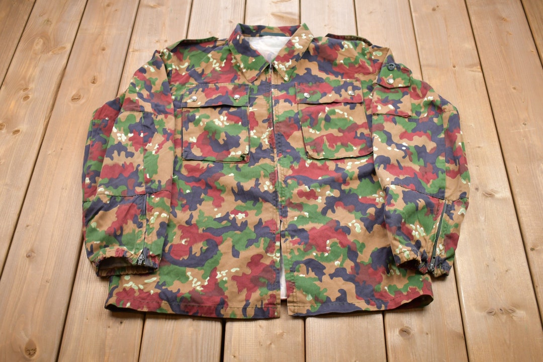Vintage 1990s Alpenflage Camo Canvas Jacket / Camo Work Jacket ...