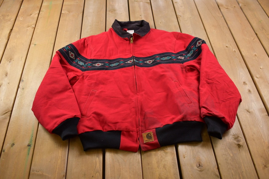 Vintage 1990s Carhartt Aztec Jacket / Workwear / Streetwear / Carhartt ...