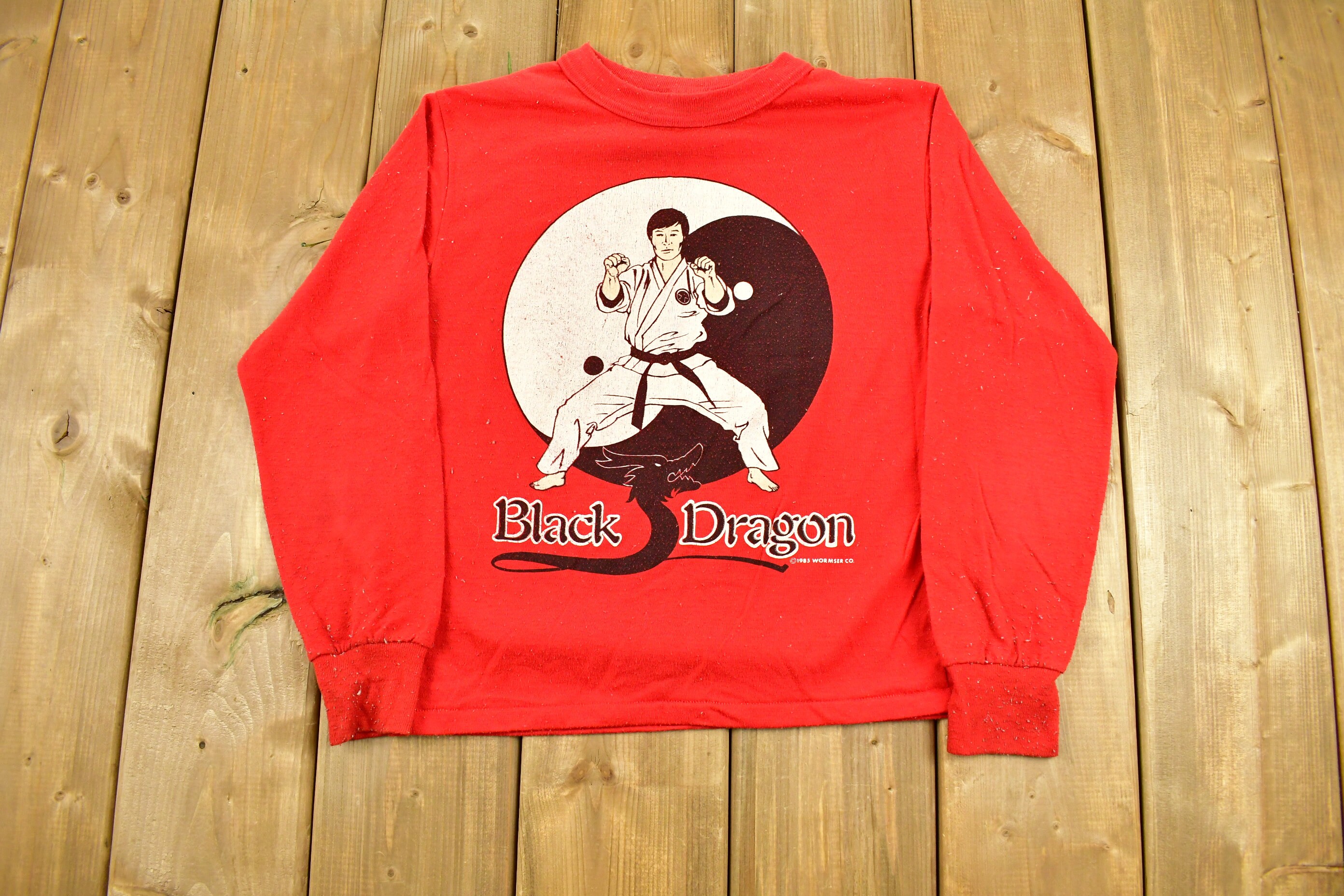 Vintage 1985 Ron Van Clief Black Dragon Youth Size Crewneck | Etsy