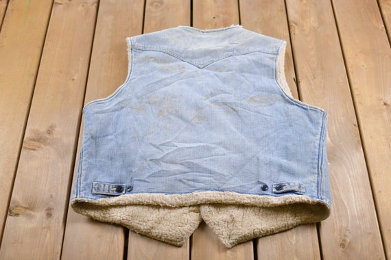 Vintage 1970s Lee Storm Rider Sherpa Lined Denim Vest… - Gem
