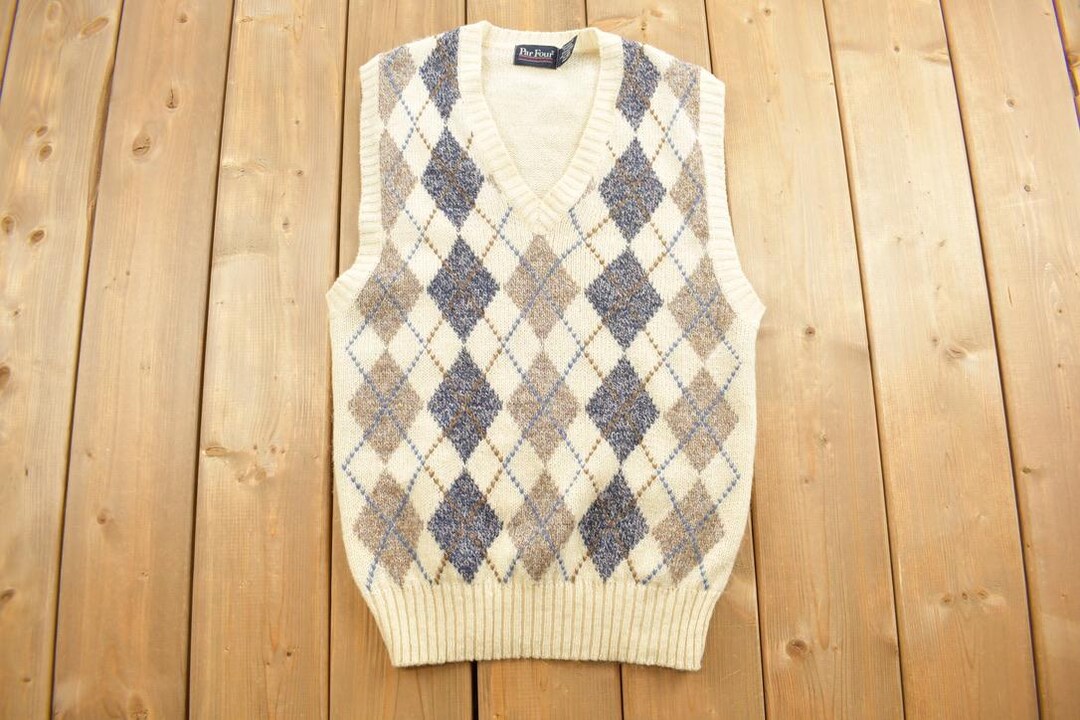Vintage 1990s Par Four Sportswear V-neck Sweater Vest / Vintage 90s V ...