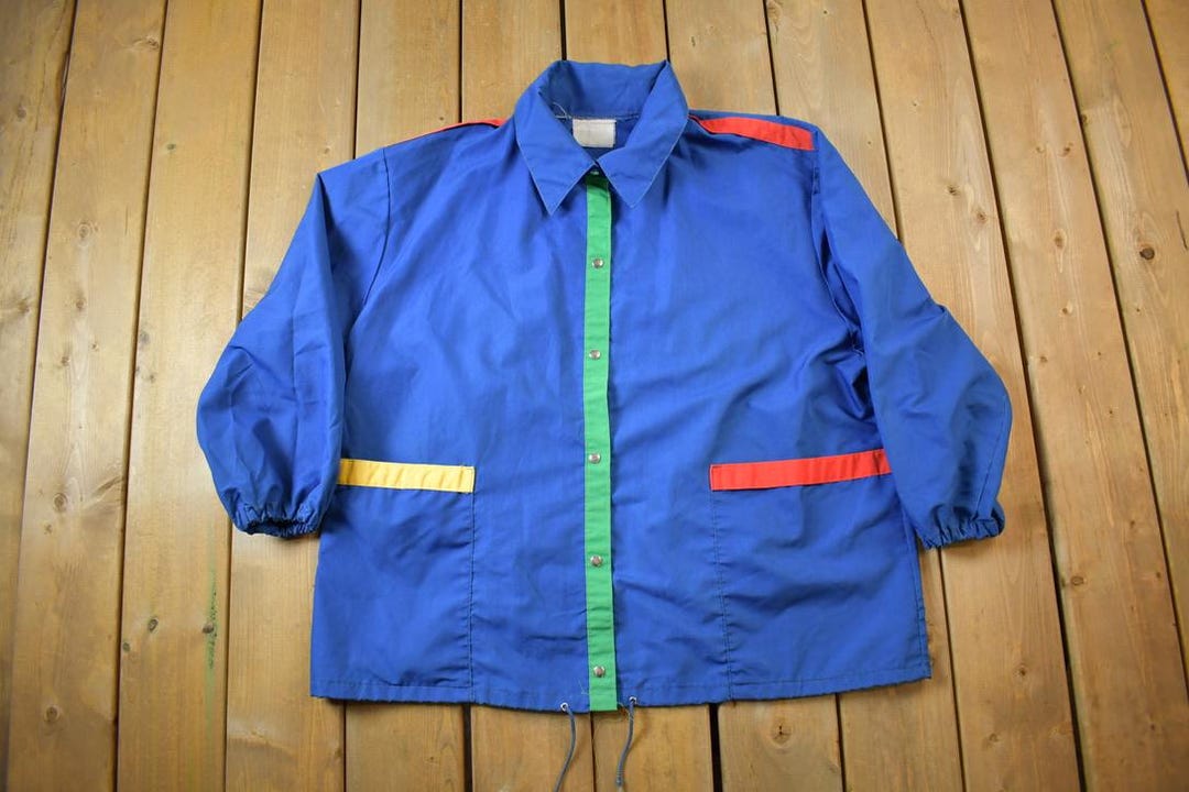 Vintage 1980s Nylon Colour Block Chore Jacket - XL - Etsy