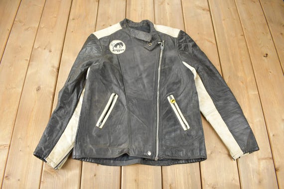 Vintage 1980s Furygan Leather Motorcycle Jacket Made … - Gem