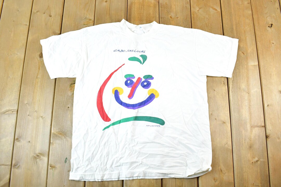 Vintage 1990s Cabo San Lucas Smiley Face Souvenir T-shirt Mens L ...