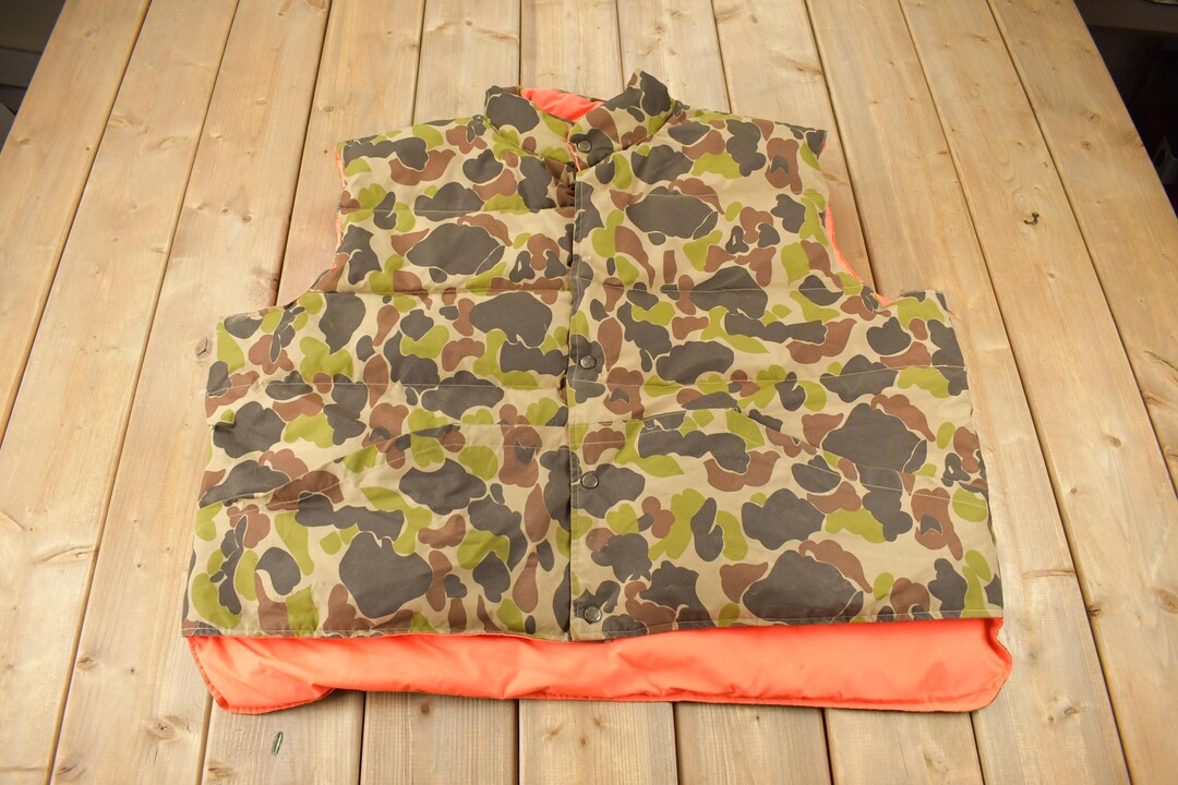 Vintage 1990s Cabela's Reversible Camo Goose Down Hunting Vest / 1990s ...