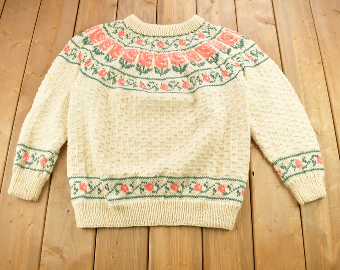 Vintage 1980s Hand Made by Rose 100% Wool Knit Heavy Nordic Knit ...