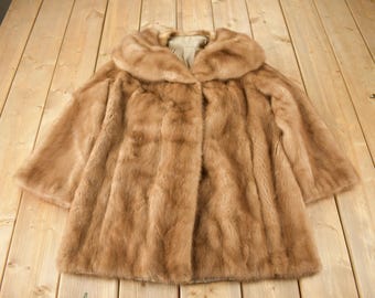 Vintage 1970s Brown Mink Fur Coat / Vintage Mink Jacket / Authentic Fur ...