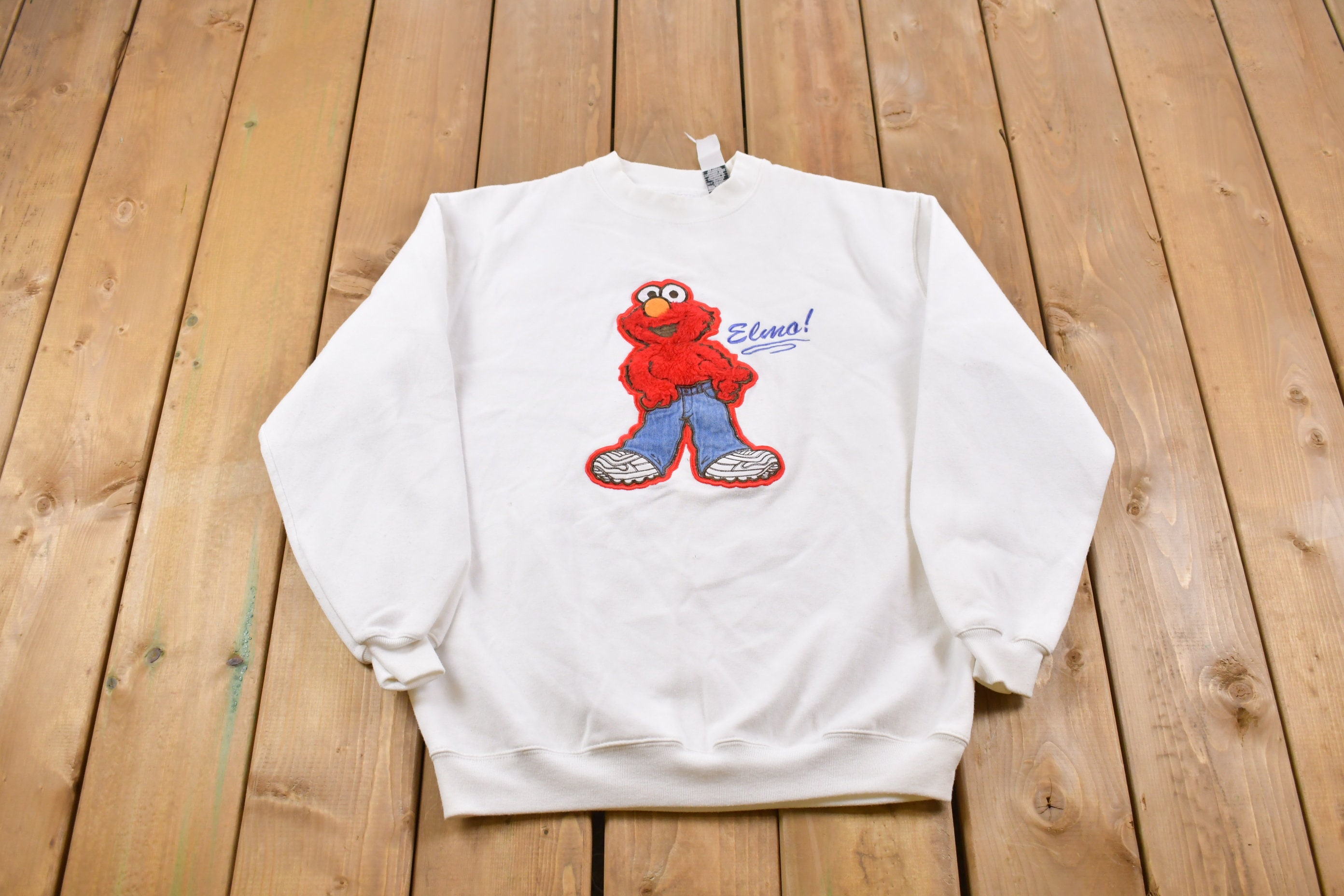 bargain sale 8.63 Vintage 1990s Sesame Street Elmo Crewneck Sweatshirt ...