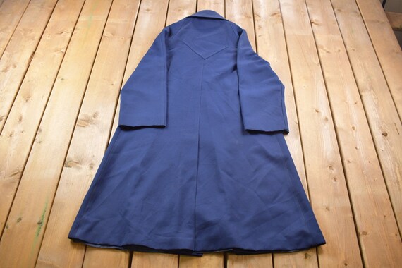 1990s Coat Works Button Up Overcoat / Solid Blue / Tr… - Gem