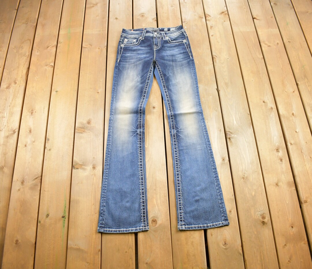 Vintage Y2K Miss Me Bedazzled Low Rise Jeans Size 26x34 / Boot Cut ...