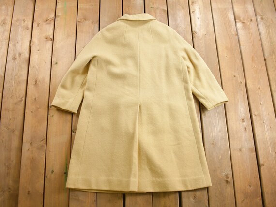 Vintage 1960s Bonds Full Length Off White Wool Coat /… - Gem