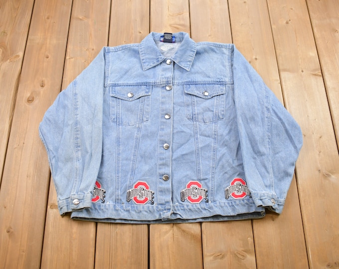 Ohio State University Inspired Denim Jacket - Etsy