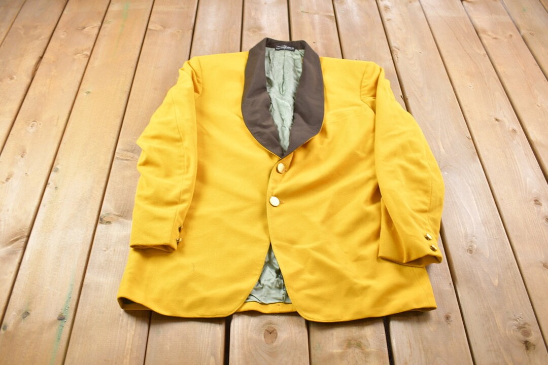 Vintage 1990 Uniforms by Fechheimer Yellow Button up Blazer / 1990s ...