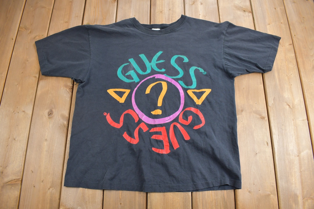 Vintage 1980s Guess Graphic T Shirt / Single Stitch / Georges Marciano ...
