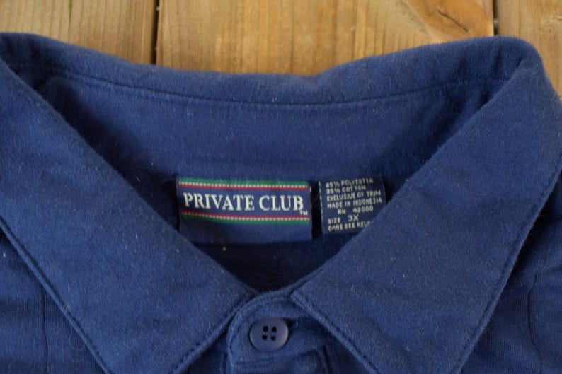 Vintage 1990s Private Club Quarter Button Collared Crew Neck 90's ...