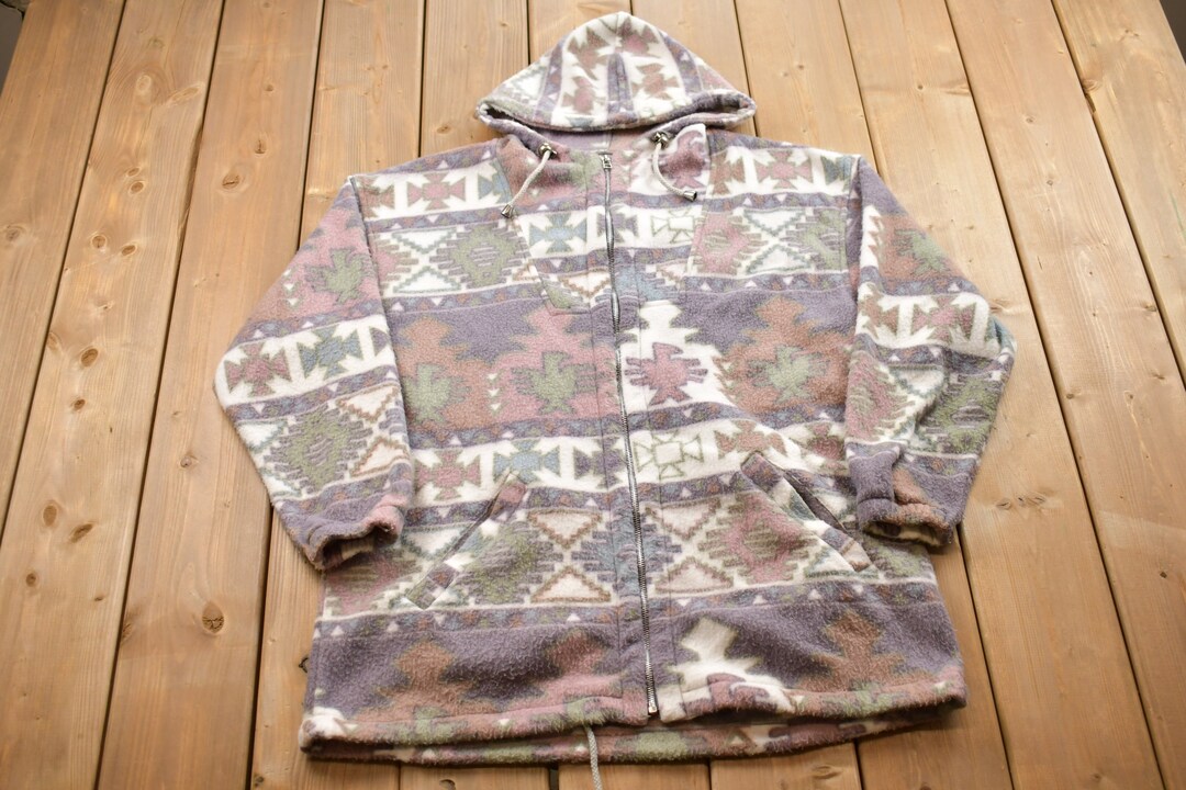 Vintage 1990s G4000 Aztec Pattern Fleece Sweater / Outdoorsman / 90s ...