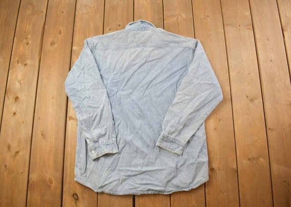 Vintage 1990s Sonoma Jean Co Blank Button Up Shirt / … - Gem