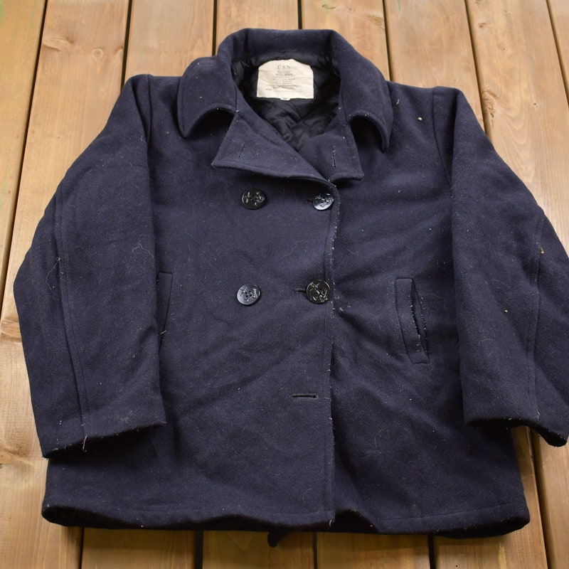 Navy Pea Coat - Etsy