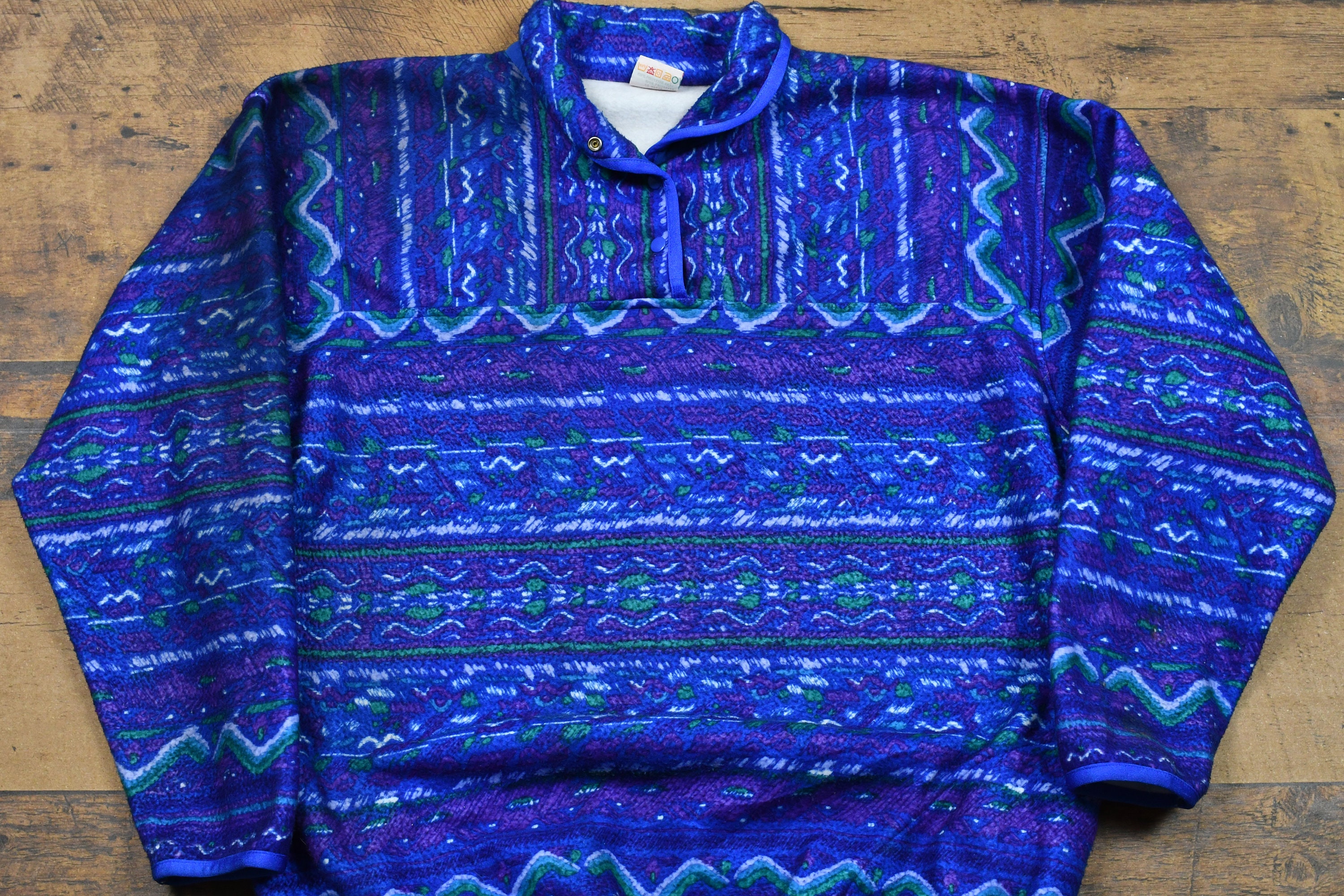 Vintage 1990s Lady Foot Locker All Over Print T-snap Fleece | Etsy