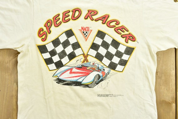 Vintage 1992 Speed Racer Cartoon Anime Graphic T-Shir… - Gem