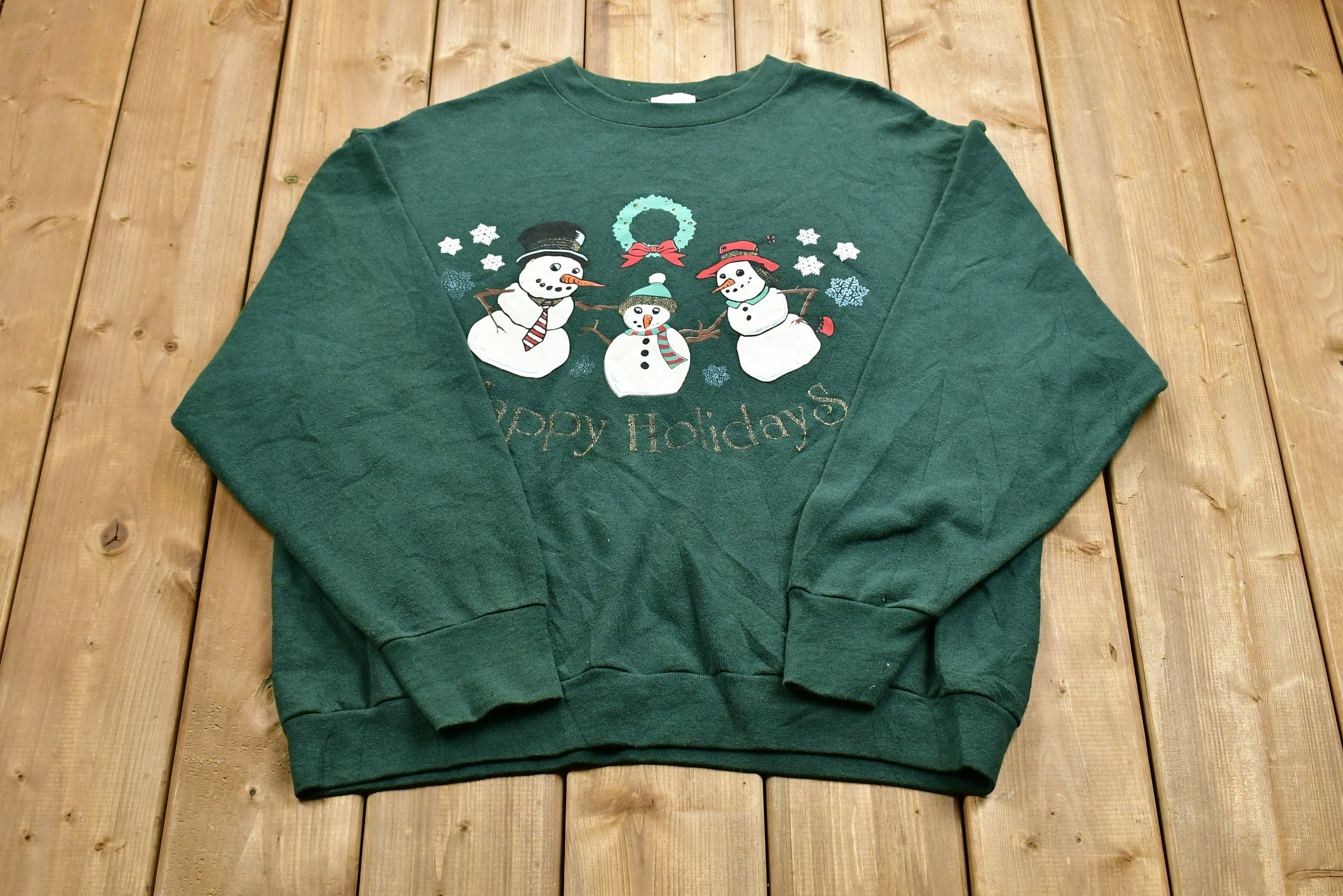Vintage Christmas Snowman Sweater , 90s Holiday Crewneck , Winter Wear ...
