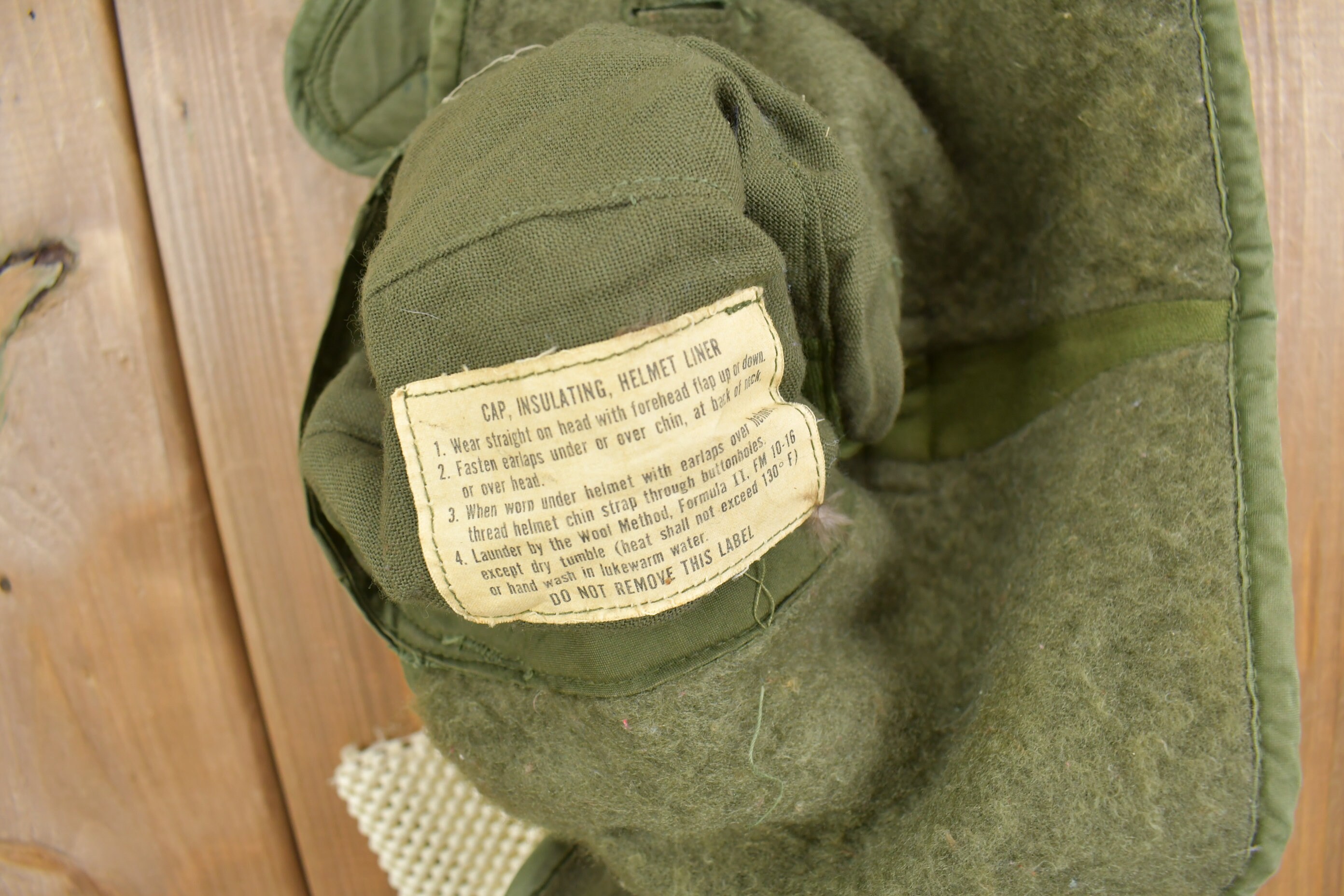 Vintage 1967 Military Insulated Helmet Liner Cap Size 7 1/4 / Militaria ...