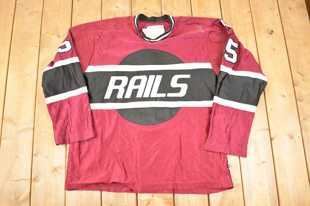 Vintage 1990s Rails USA Embroidered Hockey Jersey Mens XXL / Made in ...