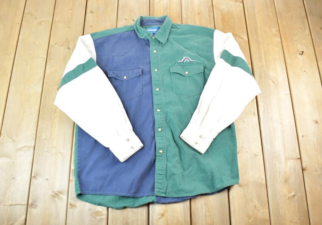Vintage 1990s Wrangler Western Shirts Button up Cowboy Style Shirt ...