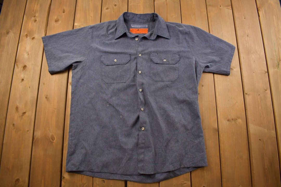 Vintage 1990s Red Kap Blank Button up Shirt / 1990s Button up / Vintage ...