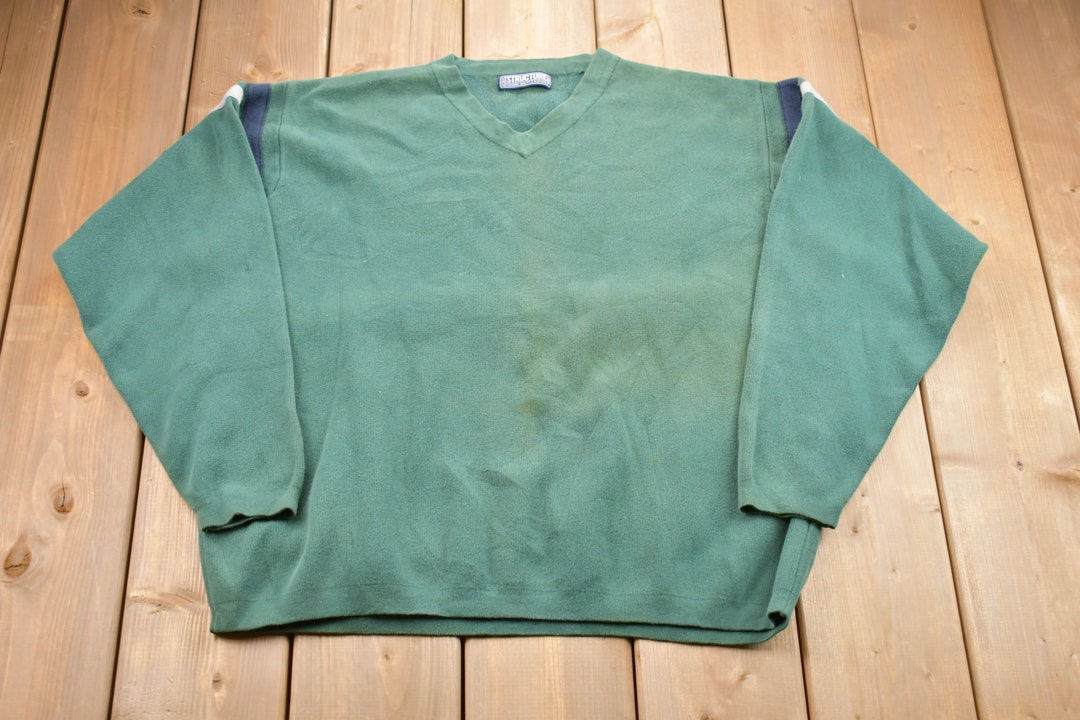 Vintage 1990s Structure V-neck Crewneck Sweatshirt / 90s V-neck ...