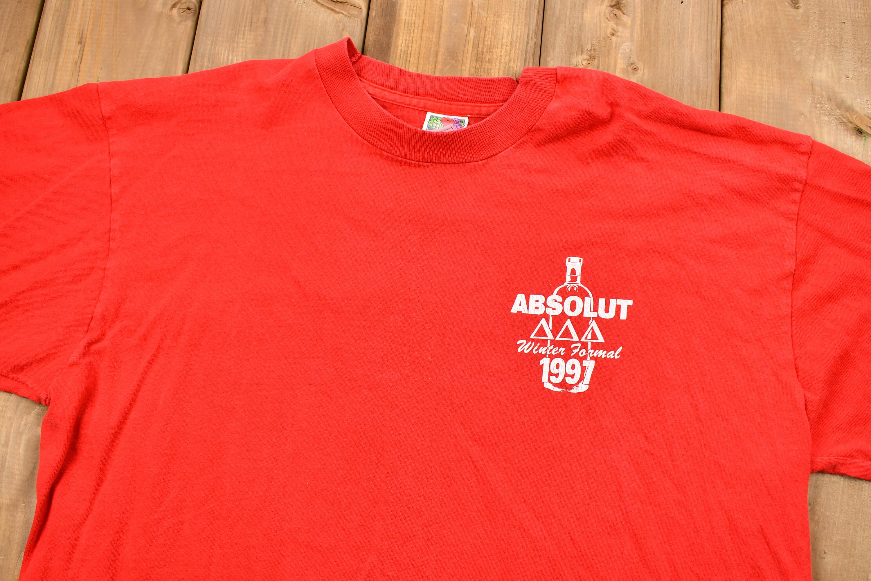 Vintage 1997 Absolut Vodka Graphic Long Sleeve T-shirt / Winter Formal ...