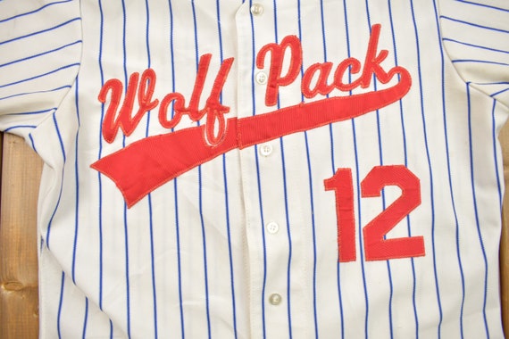 Vintage 1970s Wolfpack #12 Pin Stripe Baseball Jersey… - Gem