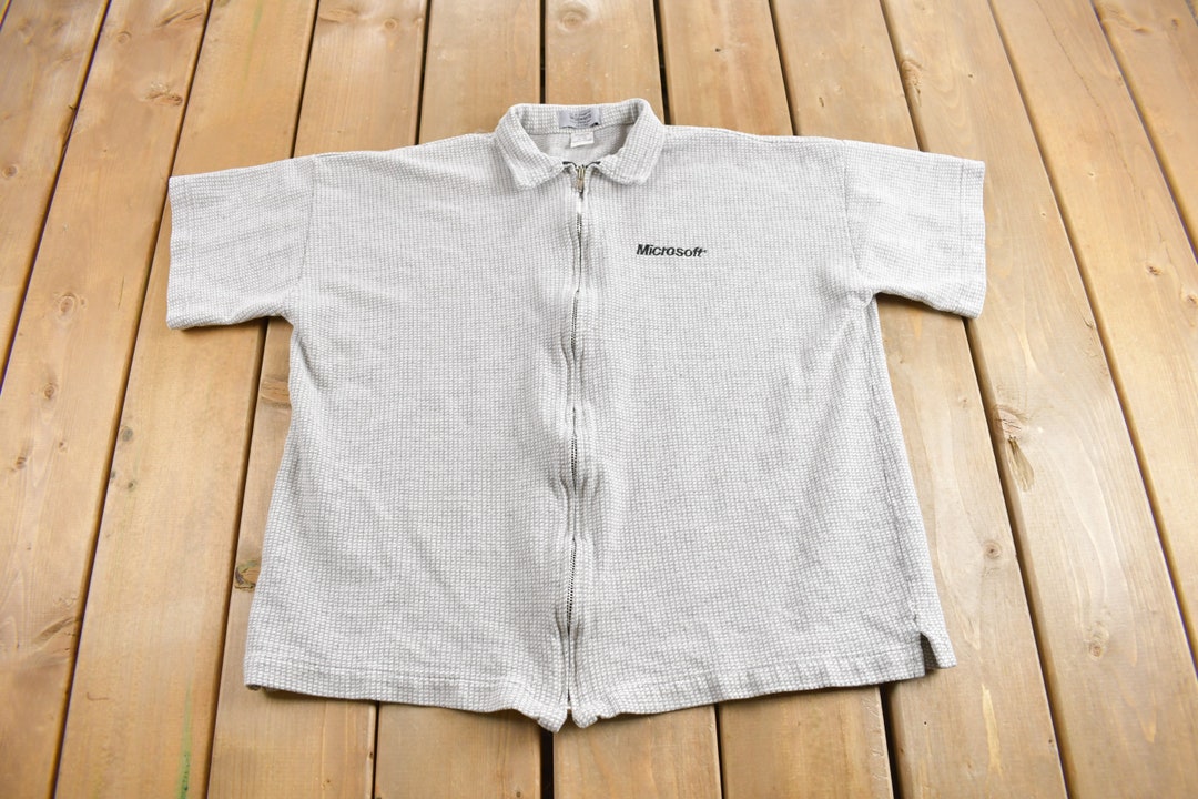 Vintage Y2K Microsoft Quarter Zip Shirt / Vintage Microsoft / Made in ...