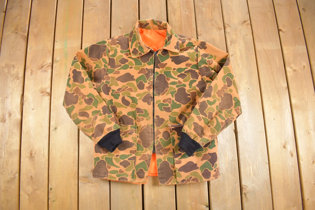 Vintage 1970s Reversible Hi Vis Duck Camo Puffer Jacket / Duck Camo ...