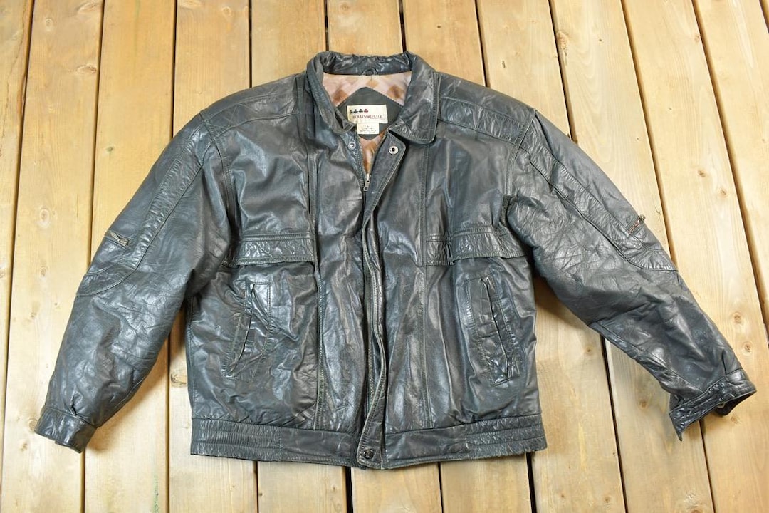 Vintage 1990s Boulevard Club Leather Jacket Made in USA - Etsy