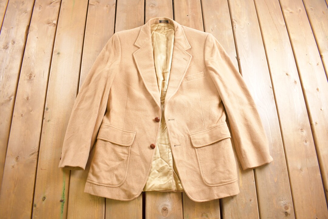 Vintage 1990s Camel Hair Blazer Jacket / Vintage 1990s Jacket / Formal ...