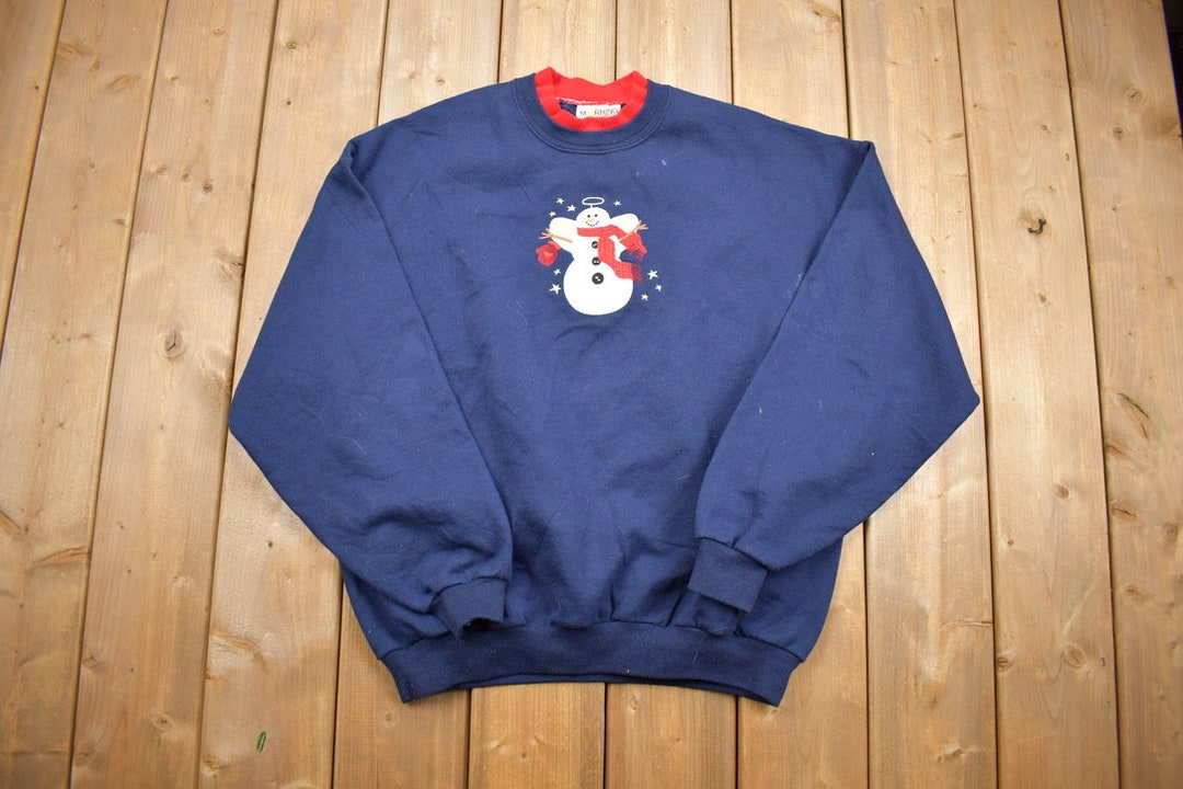 Vintage 1990s Hallmark Collection Snowman Christmas Sweater / 90s ...