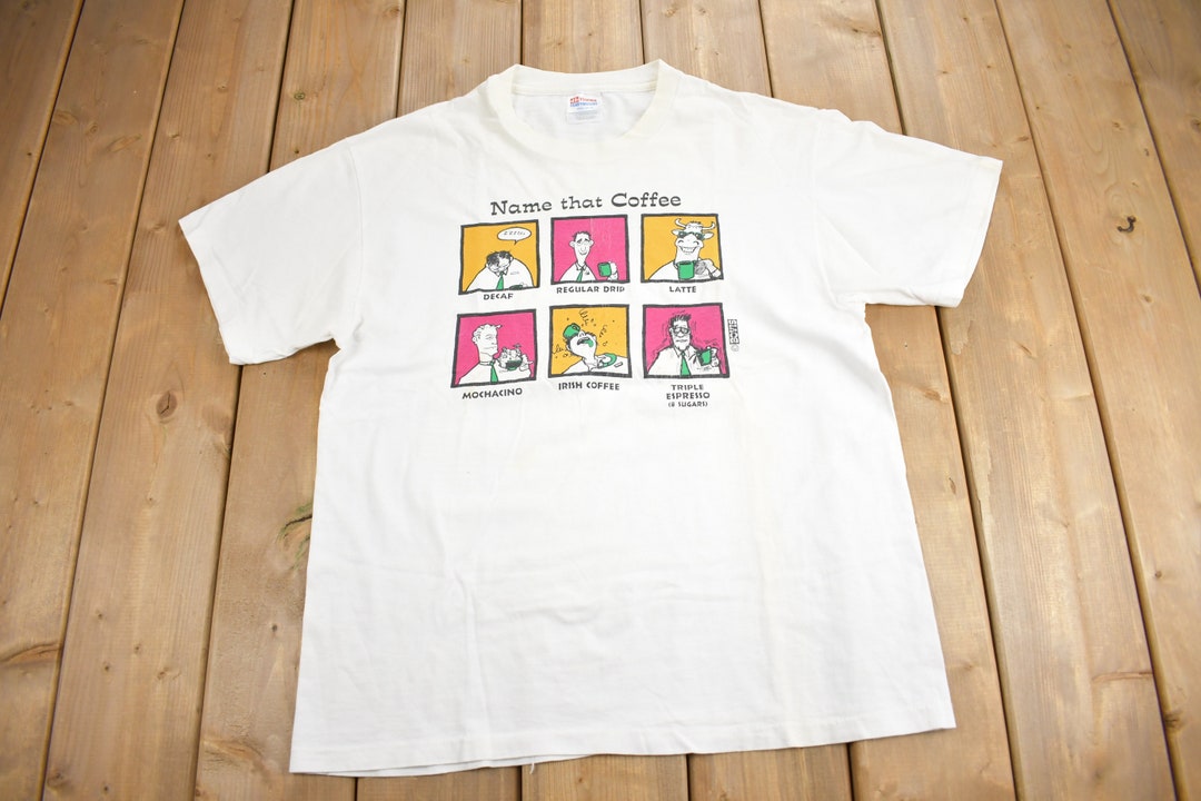 Vintage 1990s Name That Coffee Graphic T Shirt / Vintage Coffee T Shirt ...