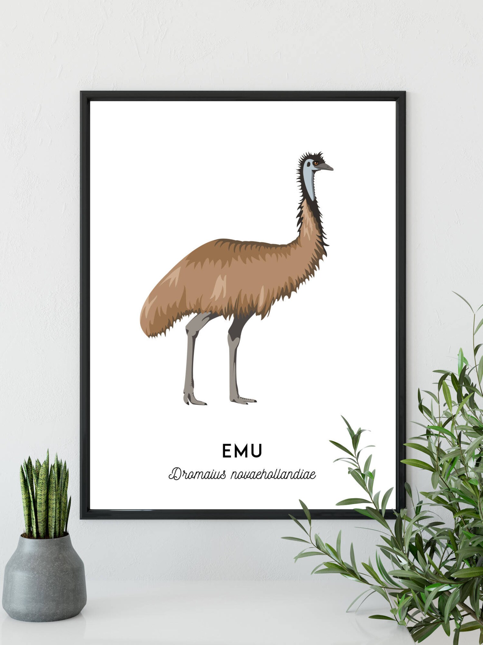 Emu Print, Printable Bird Print, Animal Poster, Australian Native Art ...
