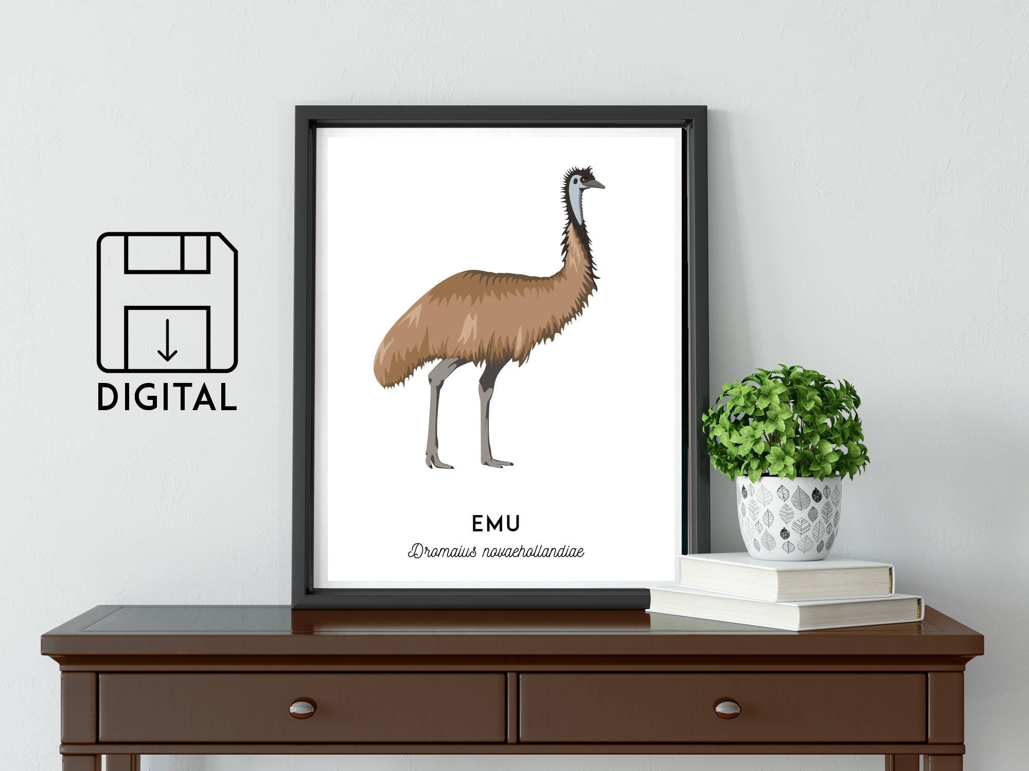 Emu Print, Printable Bird Print, Animal Poster, Australian Native Art ...
