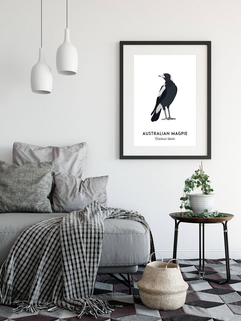 Magpie Print, Magpie Art, Magpie Poster, Magpie Wall Art, Australian ...