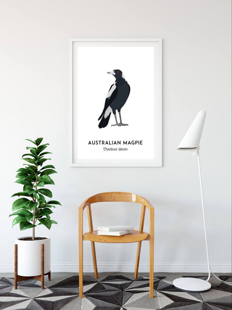 Magpie Print, Magpie Art, Magpie Poster, Magpie Wall Art, Australian ...
