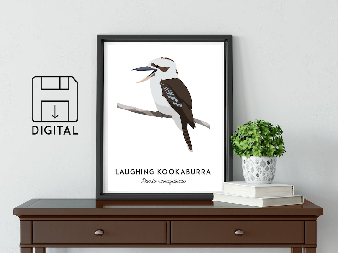 Kookaburra Print, Printable Bird Art, Bird Print, Animal Wall Art ...