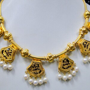 Vintage Gold & Silver Theva Work Necklace Choker Jewelry - Etsy